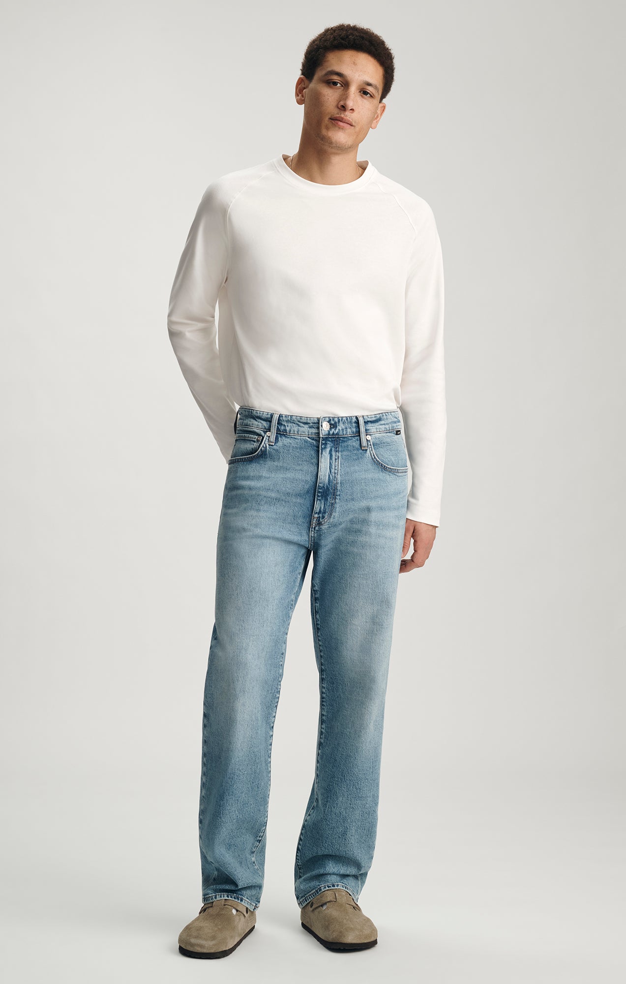 Mavi Men's Marcel Loose Straight Leg In Light Brushed Classic Blue ...