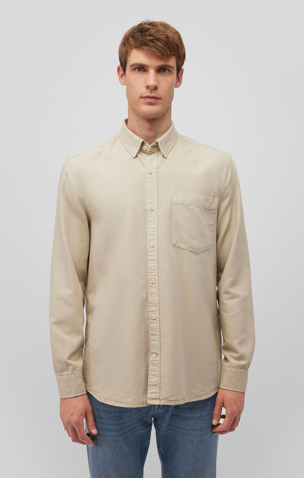 Mavi Men's One Pocket Button-Up Shirt In Pelican – Mavi Canada